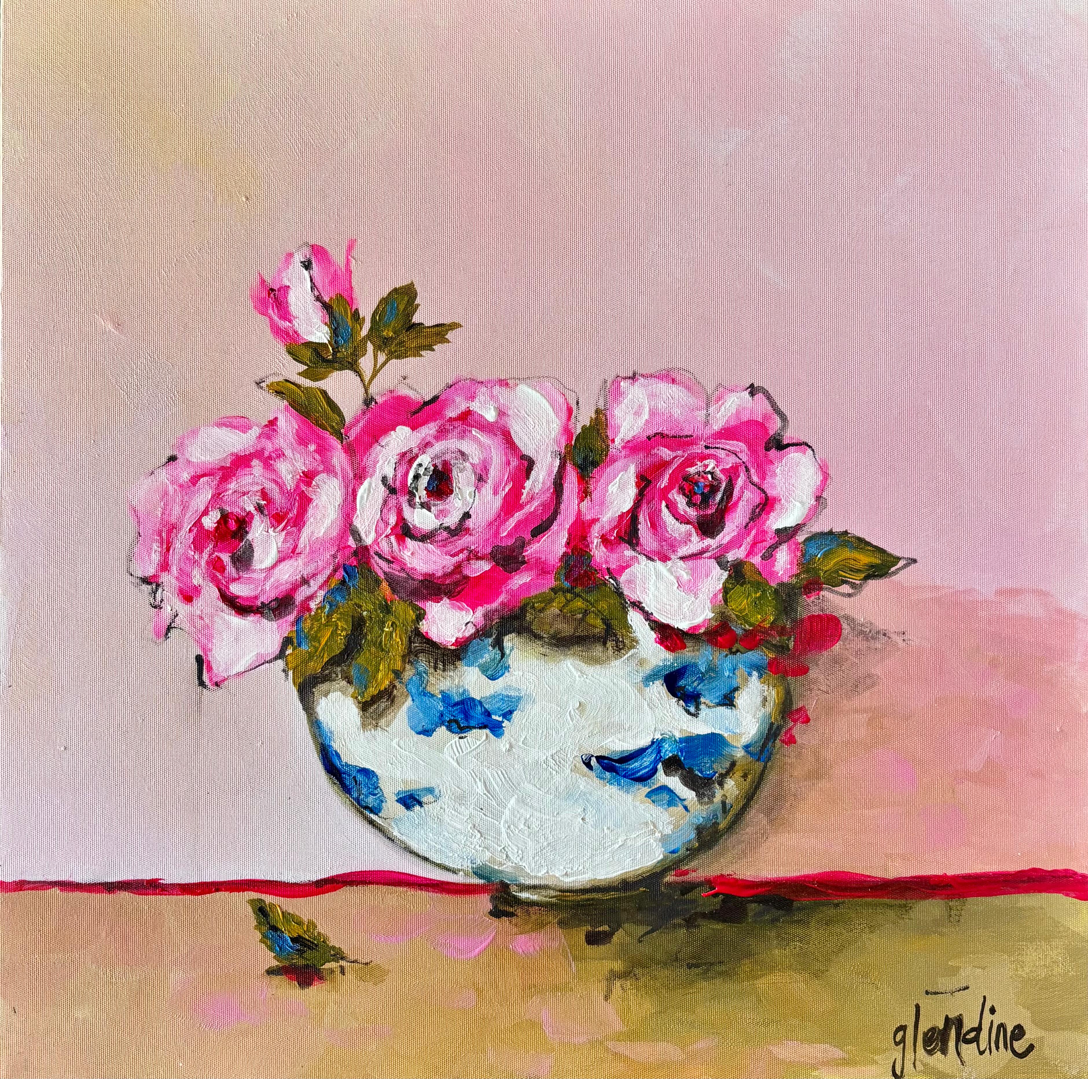 "Delft roses" - Original painting – Glendine Art